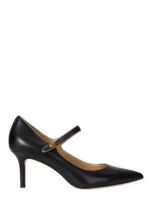 Ralph Lauren Lanette Metallic-trim Mary Jane Pump - Black/antique Gold