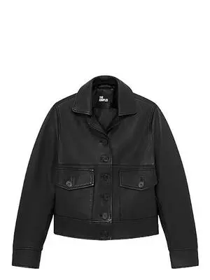 The Kooples Notched-collar Leather Jacket - Black