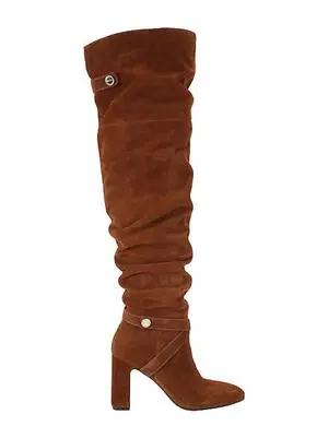 Carvela Jackpot Slouch Suede Over-the-knee Boots - Mid Brown