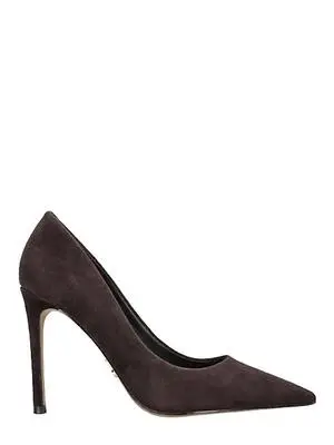 Steve Madden Thrive Heeled Suede Courts - Dark Brown