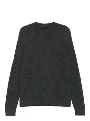 Emporio Armani Textured Crew-neck Sweater - Grey