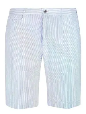 PT TORINO Striped Cotton Shorts - White