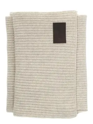 Arakii Heavy Knit Frill Merino Wool Scarf - Creme White