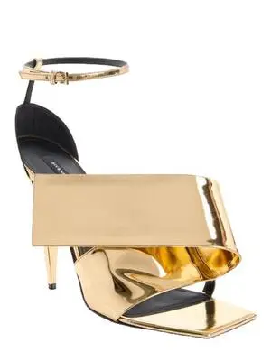 Givenchy Twisted Ribbon Ankle Strap Sandal - Golden