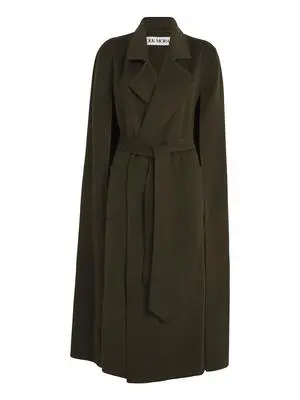 WOLK MORAIS Cashmere On Set Cape Maxi Coat - Brown
