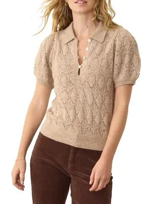 Marine Layer Rebecca Pointelle Sweater - Taupe