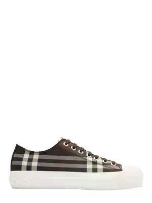 Burberry Check-pattern Lace-up Sneakers - Brown
