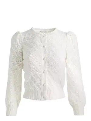 Alice + Olivia Diamond-pattern Cardigan - White