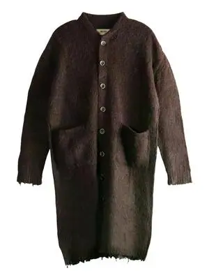UMA WANG Two-tone Wool Blend Cardigan - Brown