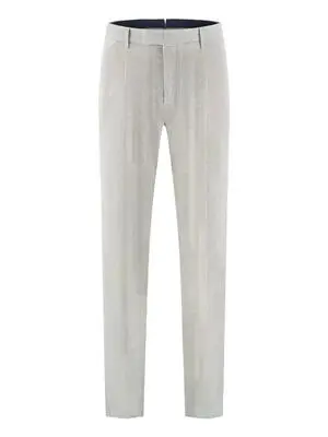 PT TORINO Pinstripe Straight-leg Trousers - White