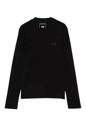 Y3 Logo-print Long-sleeve T-shirt - Black