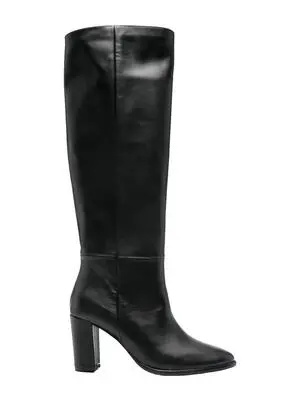 L ARIANNA 80mm Leather Knee-high Boots - Black