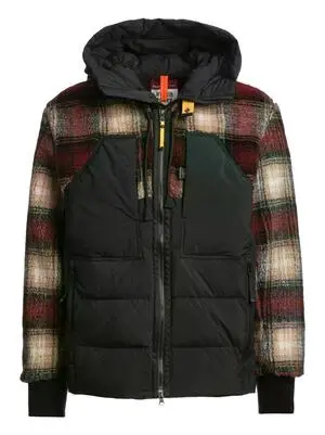 PARAJUMPERS Plaid-panel Quilted Jacket - Red