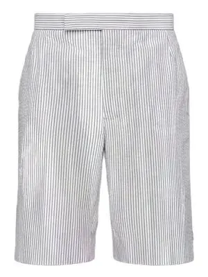Thom Browne Striped Seersucker Shorts - Grey