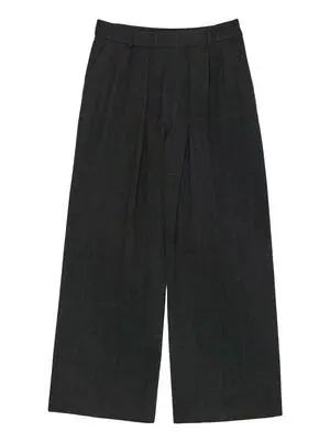 Bimba Y Lola Pleated Check-print Trousers - Grey