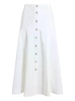 Cinq À Sept Button-front Pleated Skirt - White