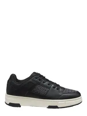 Hugo Patterned Leather Sneakers - Black