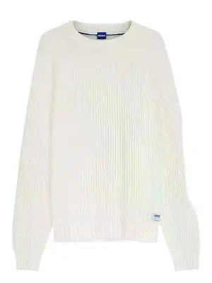 Hugo Rib-knit Cotton Sweater - White