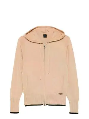 Pinko Zip-up Knitted Hoodie - Neutrals