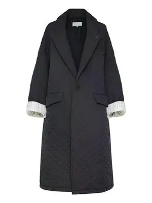 MAISON MARGIELA Quilted Single-breasted Coat - Black