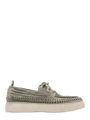 Officine Creative Woven Leather Loafers - Green