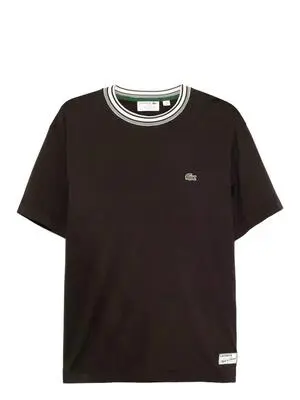Lacoste Logo-embroidered T-shirt - Brown