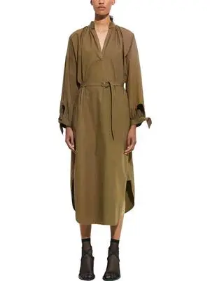Christian Wijnants Dulcie Tie-cuff Midi Shirt Dress - Green