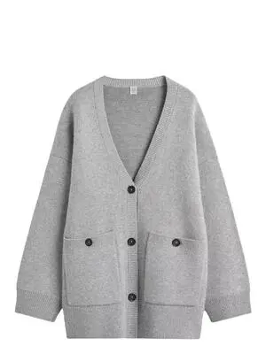 TOTEME Pocket V-neck Cardigan - Grey