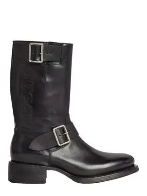 Dsquared2 X Ducati Leather Biker Boots - Black