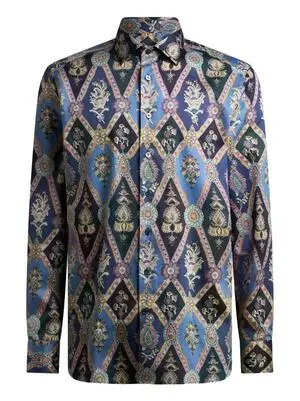 Etro Paisley-pattern Cotton Shirt - Blue