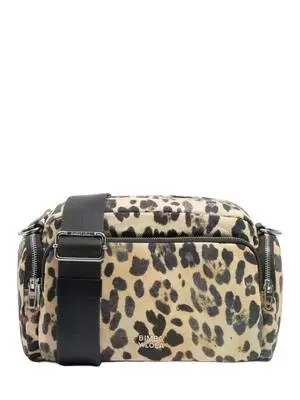 Bimba Y Lola Leopard-print Double-zip Crossbody Bag - Neutrals