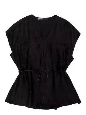 Bimba Y Lola V-neck Tie-waist Top - Black