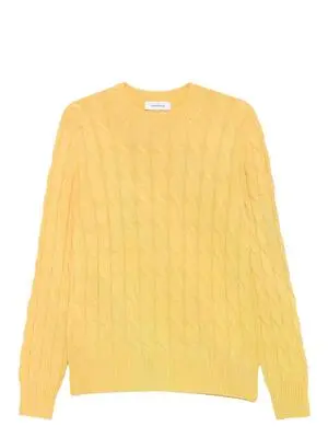 GRAN SASSO Cable-knit Crew-neck Sweater - Yellow