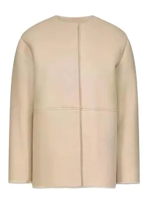 Loulou De Saison Fargo Leather-paneled Shearling Jacket - Neutrals