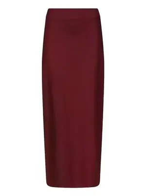 Loulou De Saison Back-vent Long Straight Skirt - Red