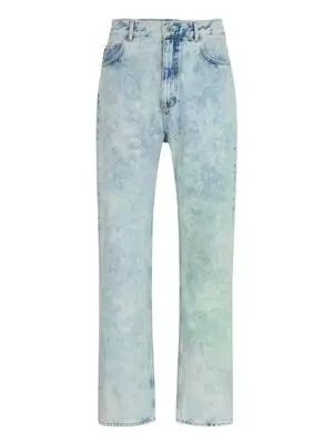 Hugo Acid-wash Straight-leg Jeans - Blue