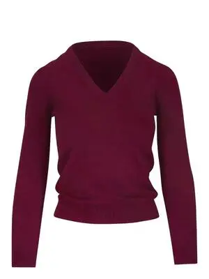 Brunello Cucinelli V-neck Long-sleeve Sweater - Red