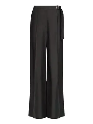 Loulou De Saison Pleated Buckle-fastening Trousers - Black