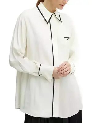 BOSS Piped-trim Shirt - White