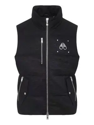Moose Knuckles Quilted Gilet With Logo Plaque - Black