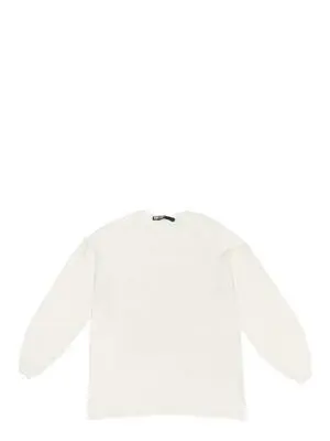 Bimba Y Lola Eyelet-detail Balloon-sleeve Sweater - Neutrals