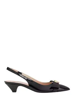 Moschino Bow-detail Slingback Pumps - Black