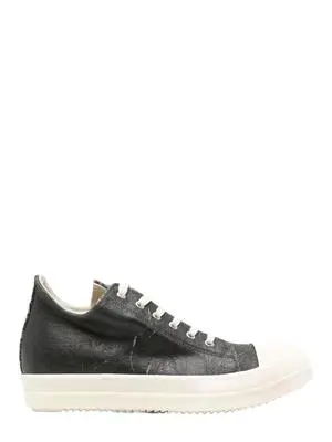 Rick Owens Lace-up Printed Low-top Sneakers - Black