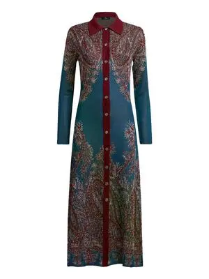 Etro Buttoned Wool Dress - Blue