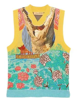 PENULTIMATE Graphic-print Vest - Blue