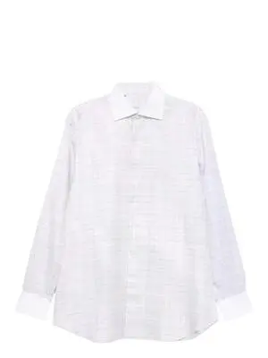 Brioni Checked Contrast-collar Shirt - White