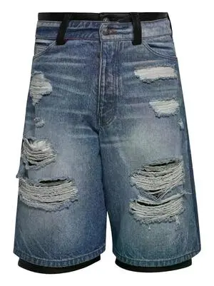 EARTHLING VIP Stacked Denim Shorts - Blue