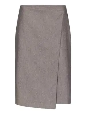 Loulou De Saison Jil Asymmetrical Midi Skirt - Brown
