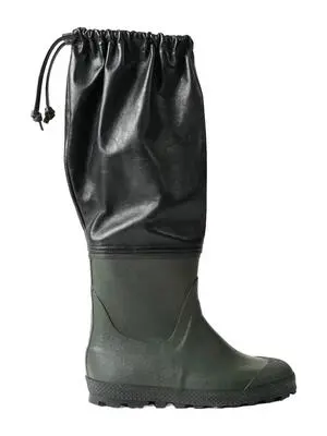 RIER Leather-top Rain Boots - Green