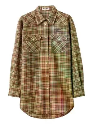 MIU MIU Plaid Snap-Fastening Shirt
